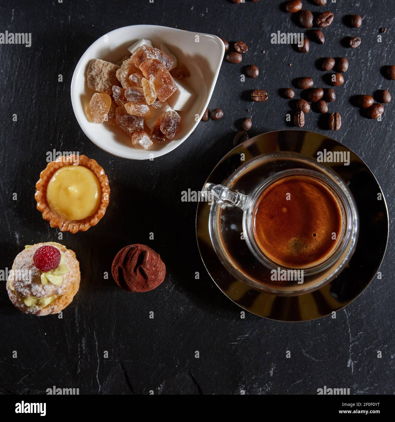 Top view cup of coffee Stock Photo - Alamy