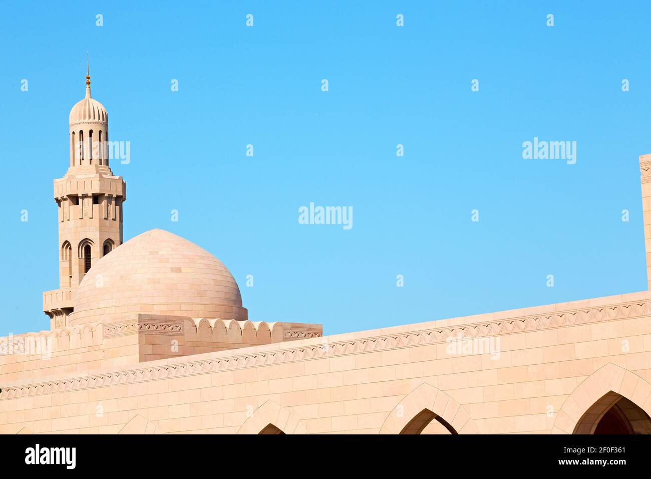In oman the wall of big muscat mosque Stock Photo - Alamy