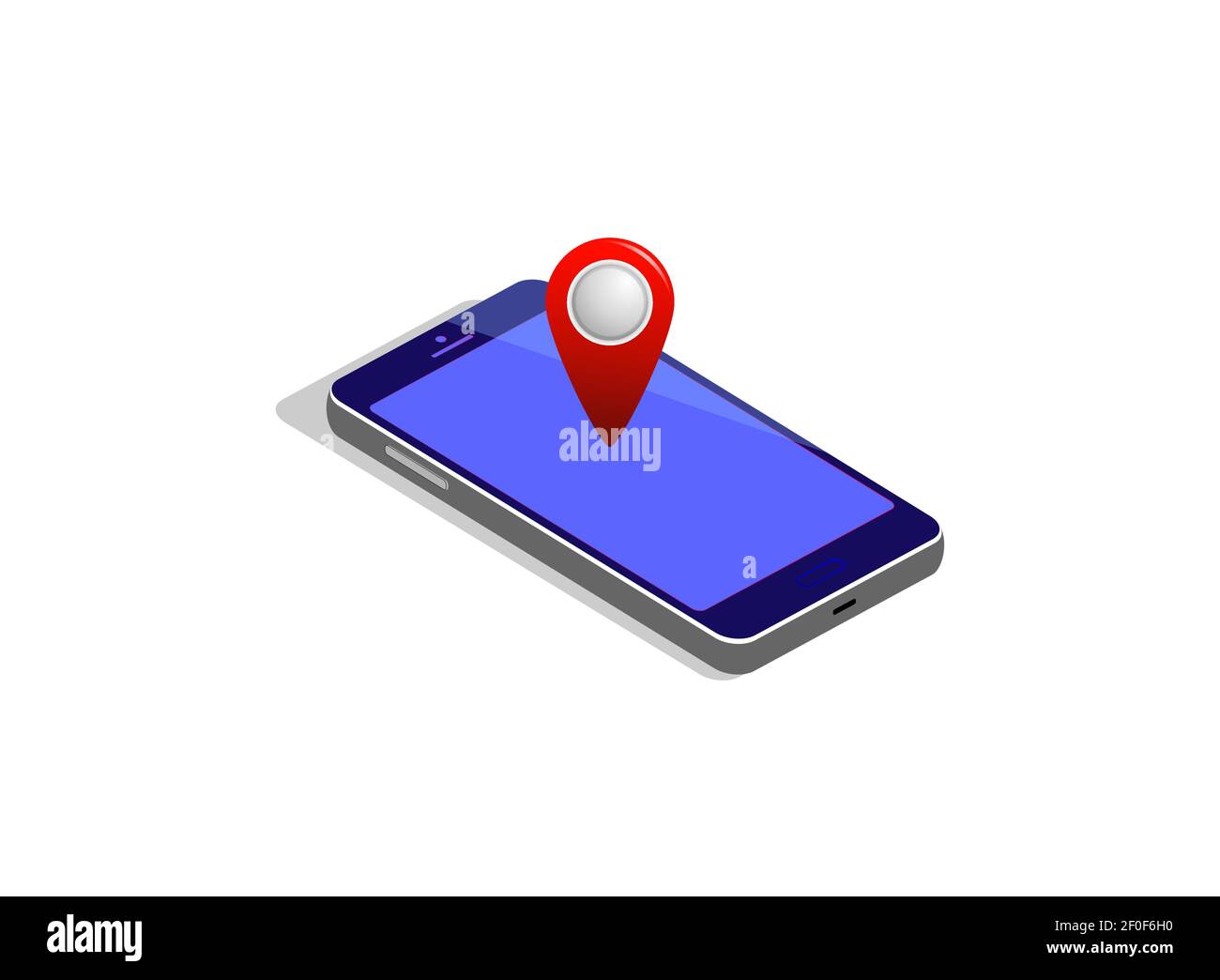 GPS navigation isometric mobile concept. Vector flat illustration Stock ...