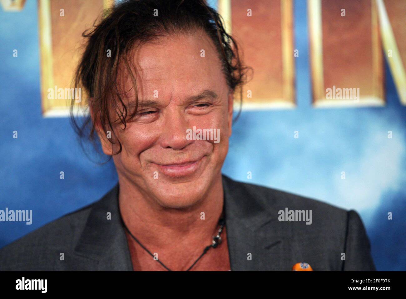 23 April 2010- Beverly Hills, California- Actor Mickey Rourke poses at ...