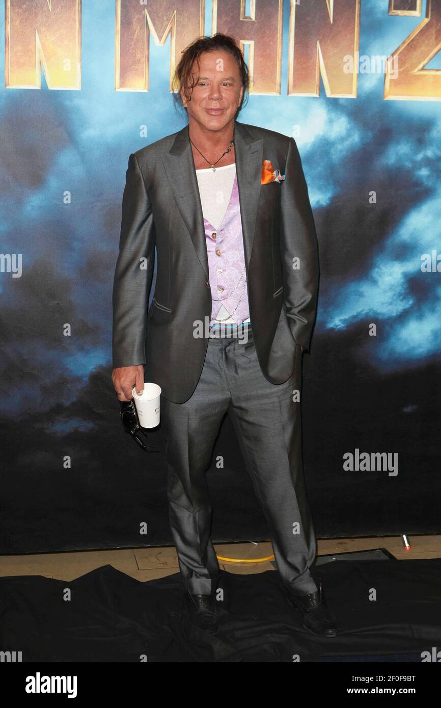 23 April 2010- Beverly Hills, California- Actor Mickey Rourke poses at ...