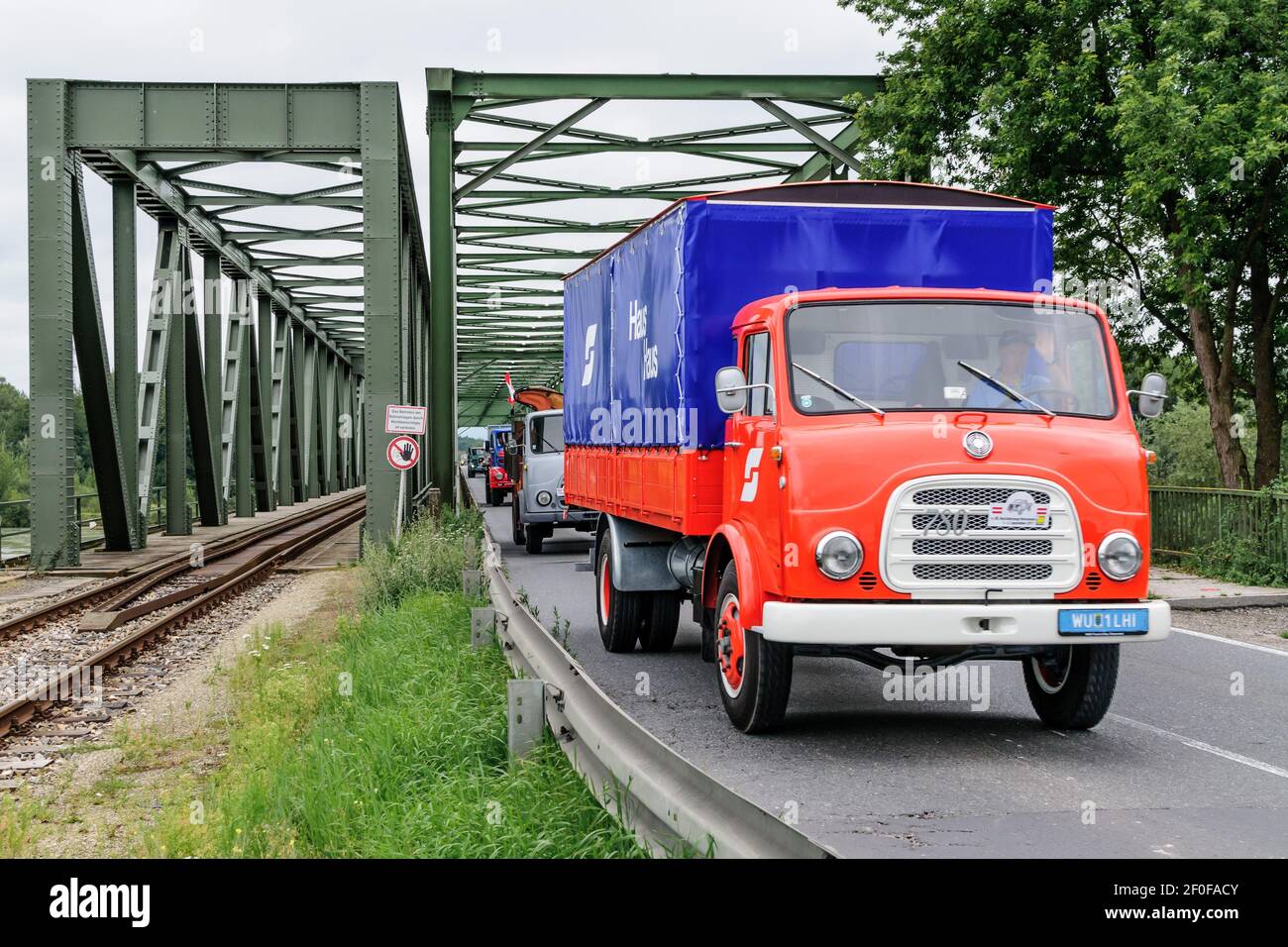 mauthausen, austria, 01 sep 2017, steyr 780 vintage truck crossing the ...