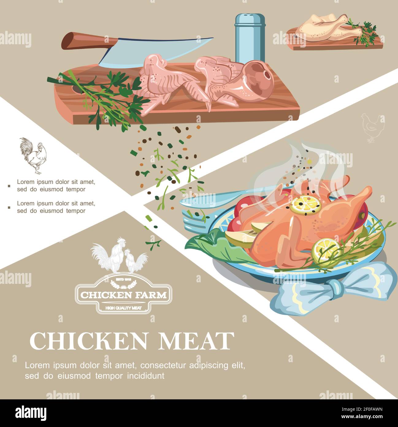 Collection raw meat spices Stock Vector Images - Alamy
