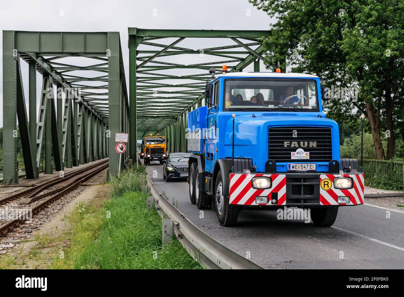 mauthausen, austria, 01 sep 2017, vintage faun heavy load truck ...