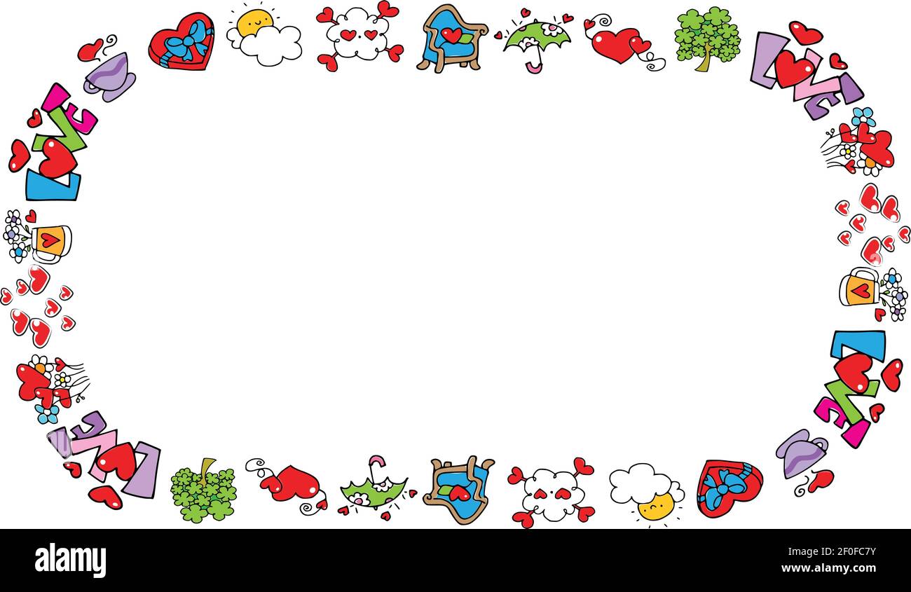 vector drawing Valentine's Day Card background border frame card Stock ...
