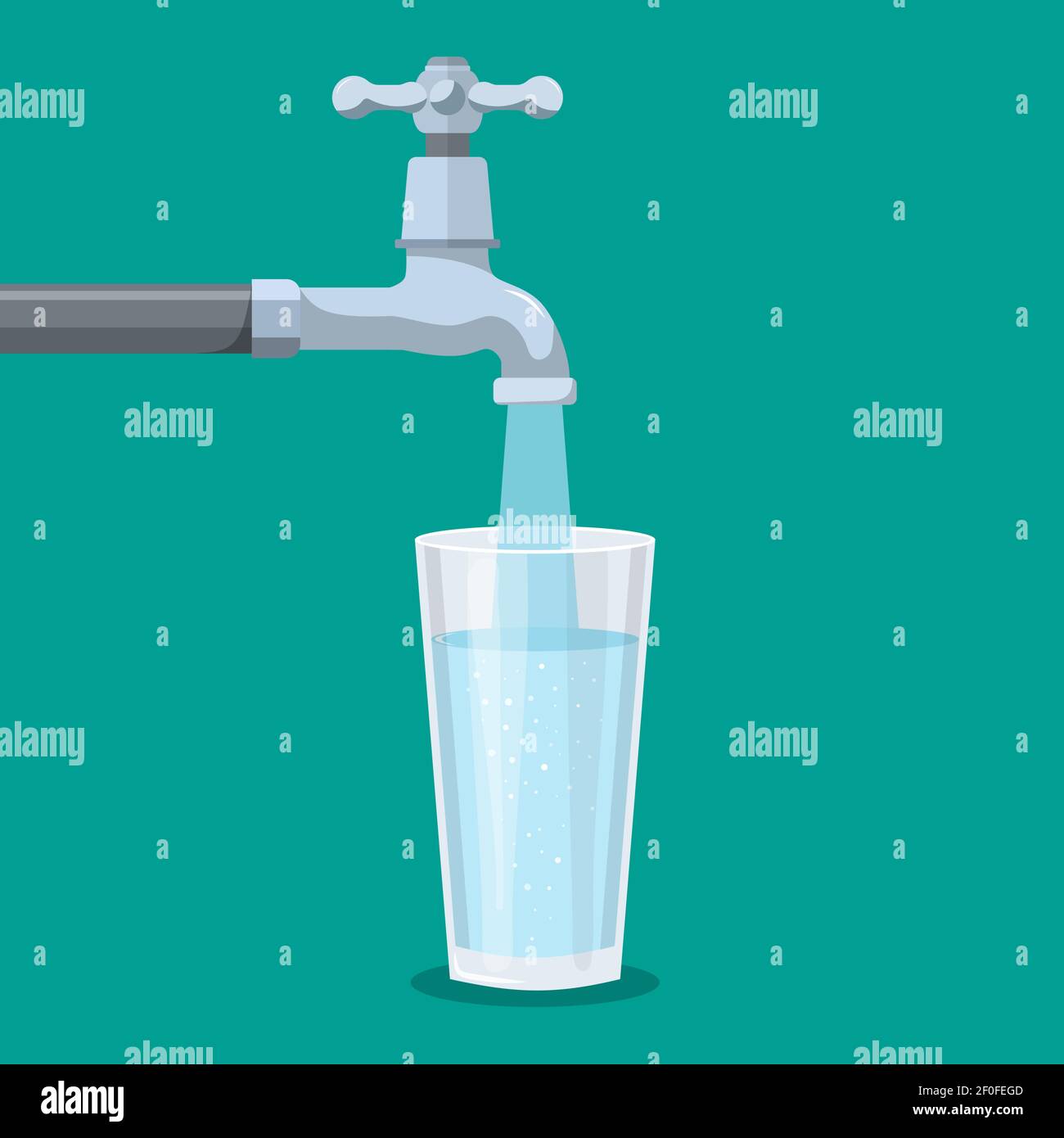 Water tap glass hand Stock Vector Images - Alamy