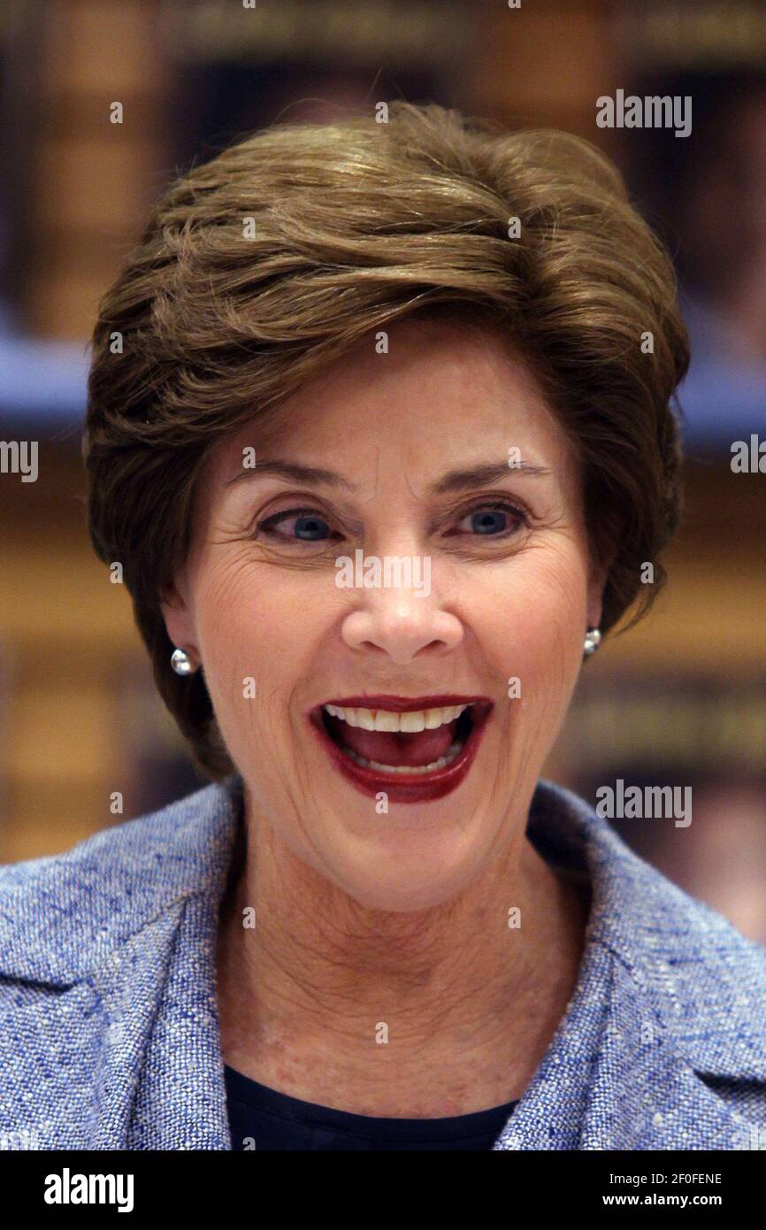 10 May 2010- Costa Mesa, California- Former First Lady Laura Bush signs ...