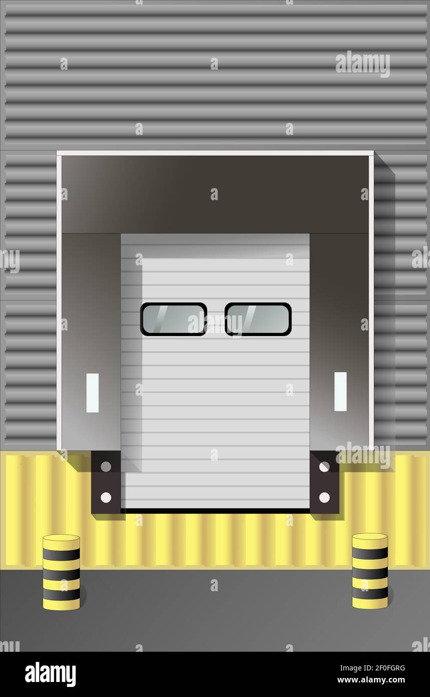 Loading gate of a modern logistics center. transport and logistic Stock ...