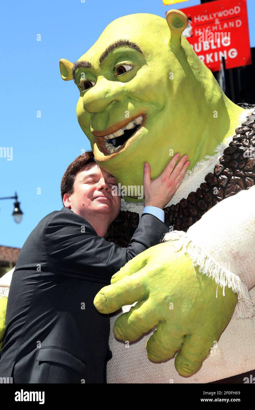 19 May 2010- Hollywood, California- Actor Mike Myers and Shrek pose as ...