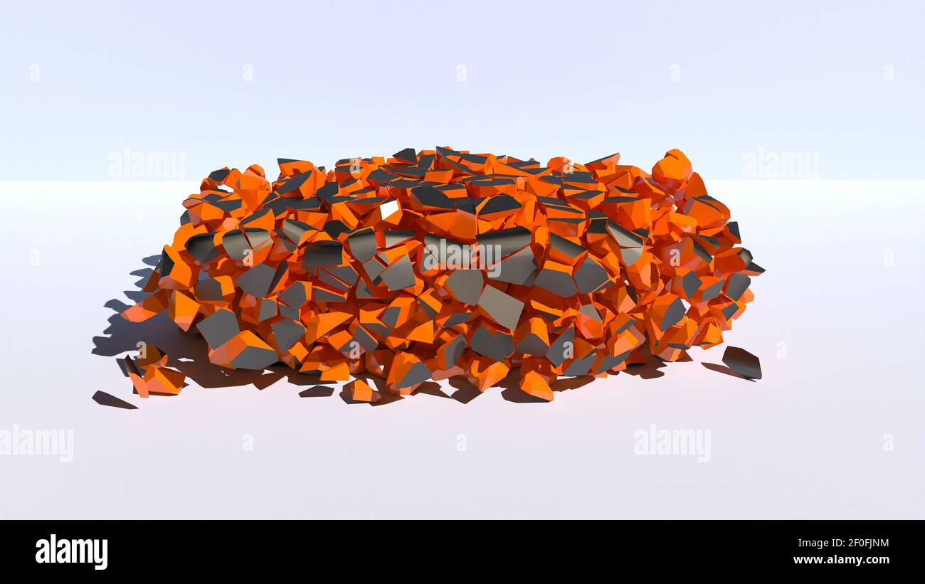 3d black rock exploder mock up scene 3d render Stock Photo - Alamy