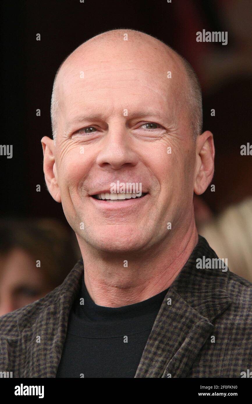 27 May 2010- Los Angles, California- Actor Bruce Willis looks on as Sir ...