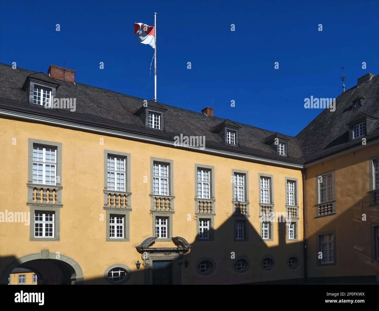 Beautiful german yellow water castle Schloss Dyck Stock Photo - Alamy