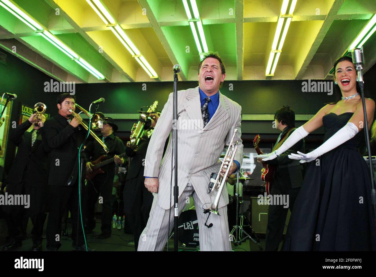 25 July 2010- Hollywood, California- Louis Prima Jr. performs after his ...