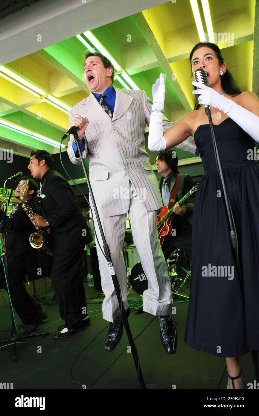 25 July 2010- Hollywood, California- Louis Prima Jr. performs after his ...