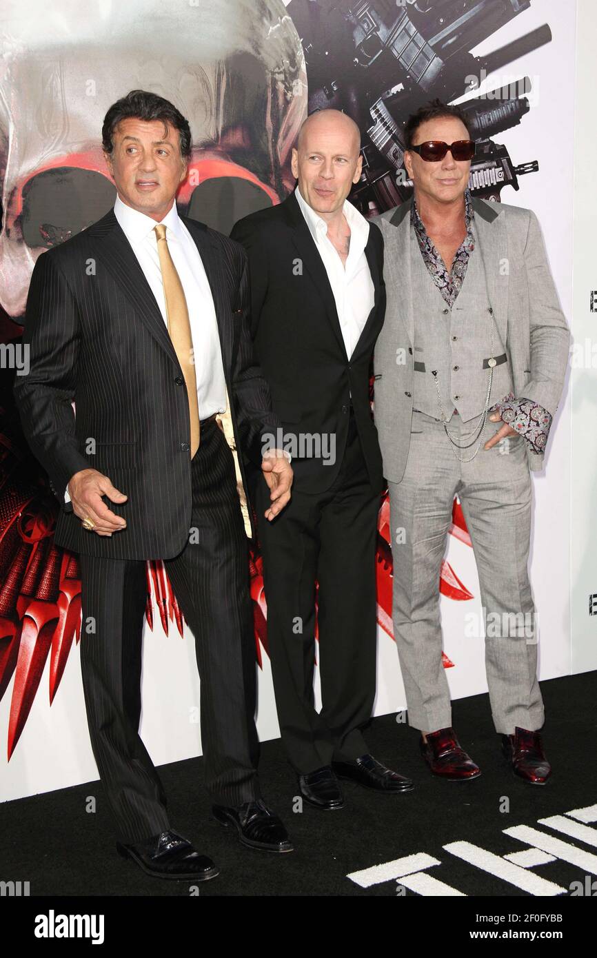 03 August 2010- Hollywood, California- Actors Sylvester Stallone, Bruce ...