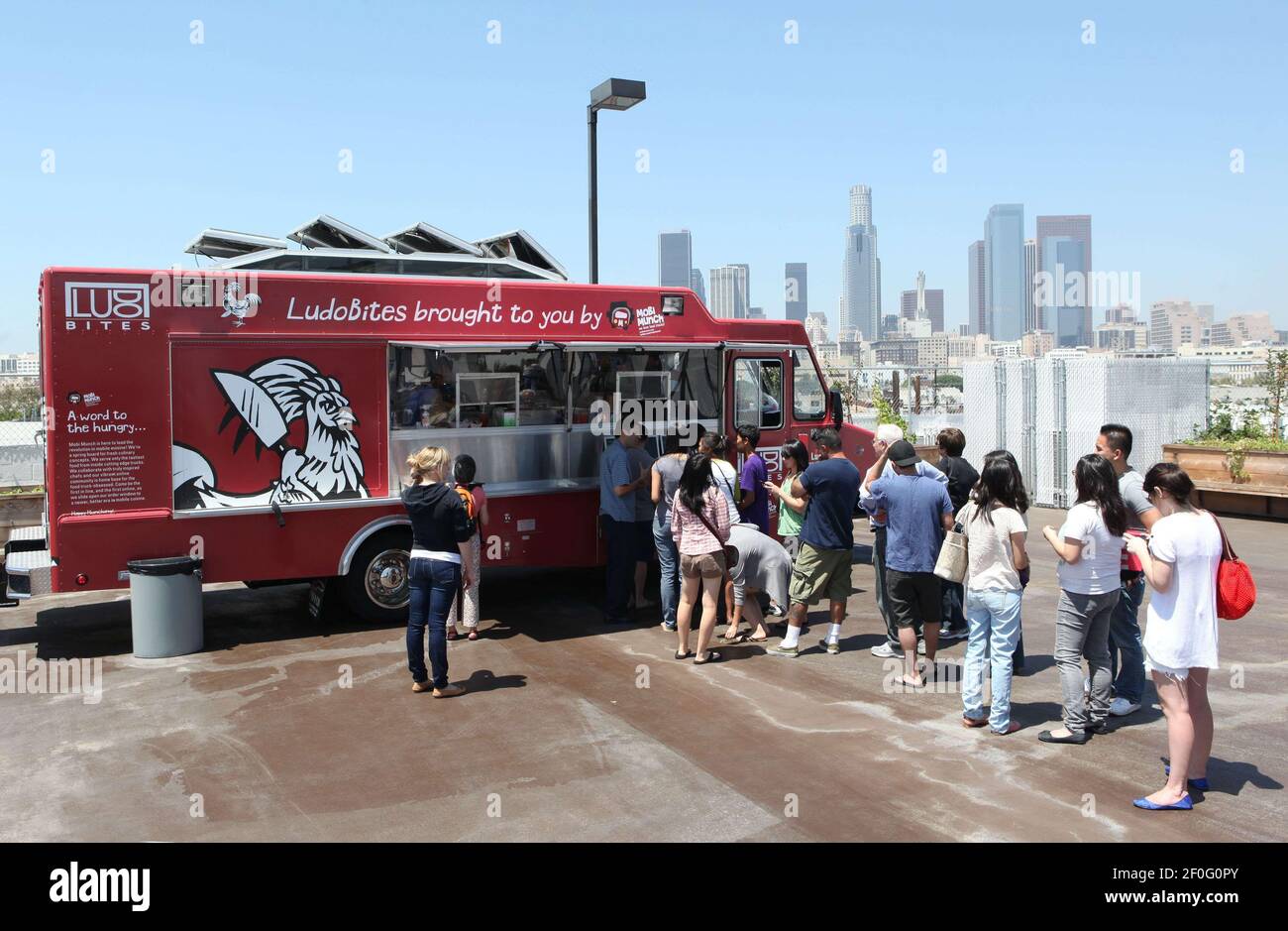 14 August 2010 - Los Angeles, CA - People line up to sample french chef ...