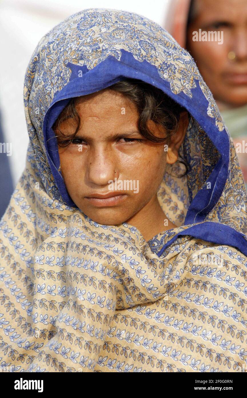 15 August 2010 - Multan, Pakistan - A portrait of a young girl in ...