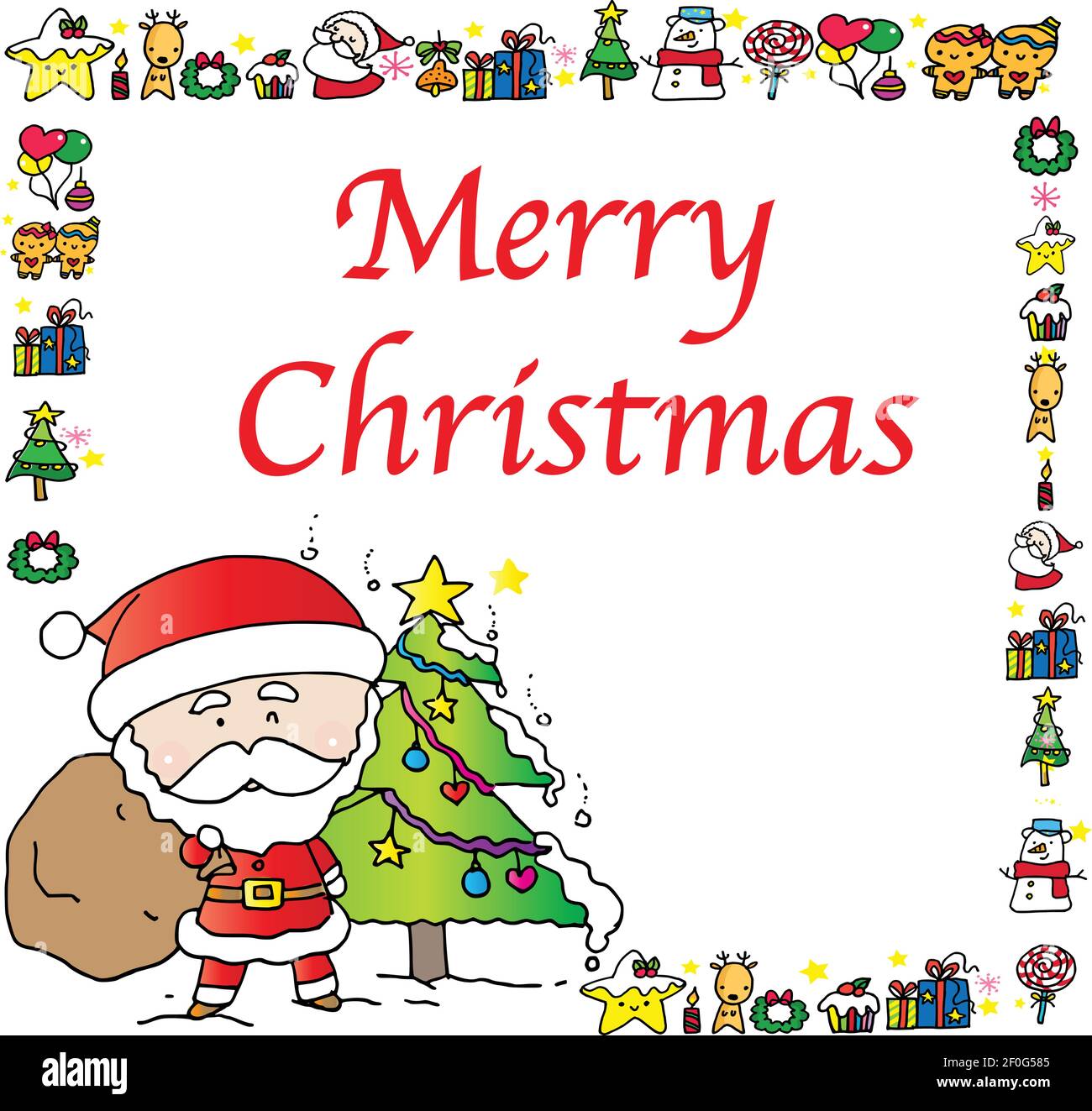 vector drawing Merry Christmas day card Stock Vector Image & Art - Alamy