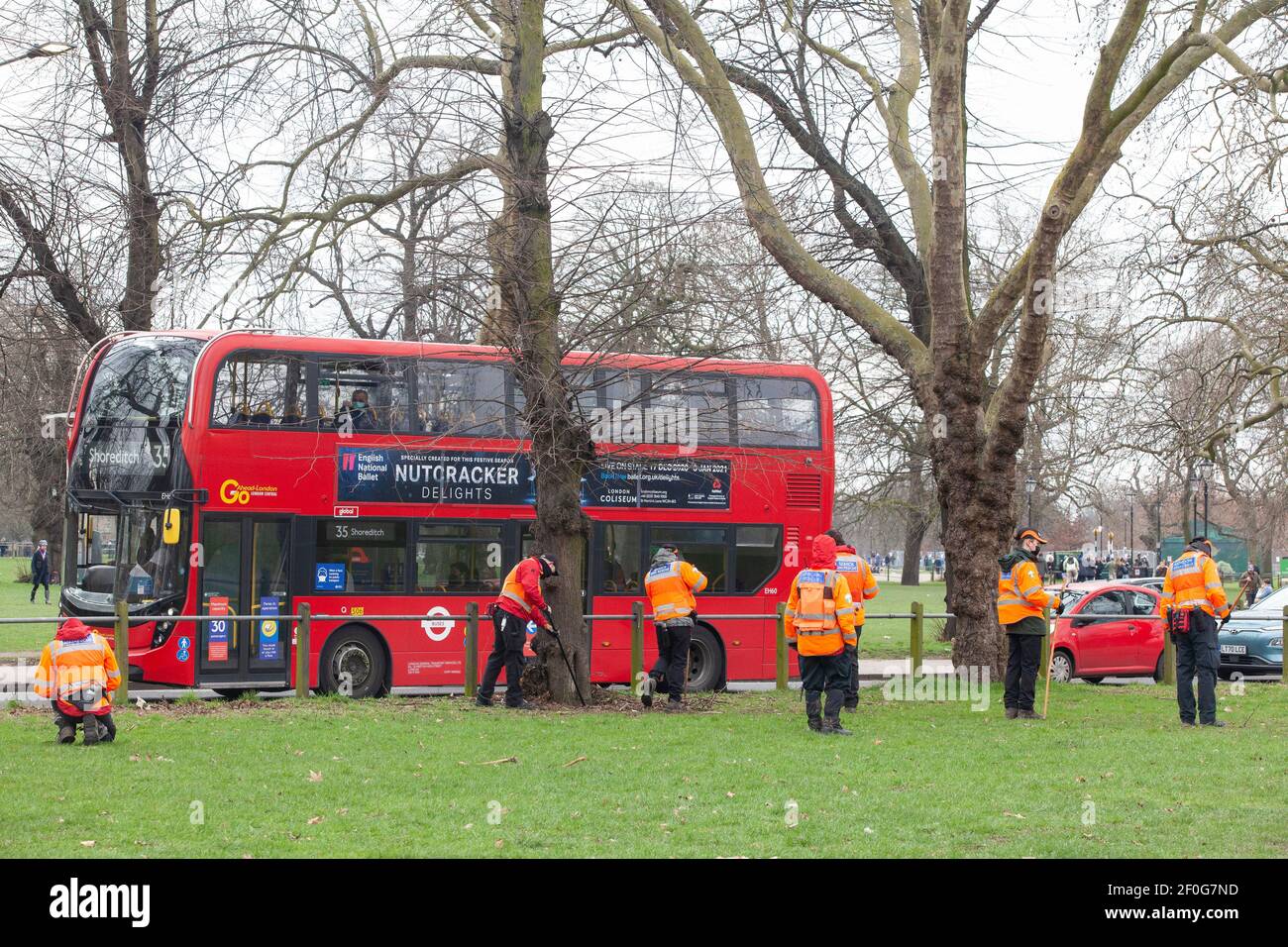 London, UK, 7 March 2021: Volunteers from London Search and Rescue work ...