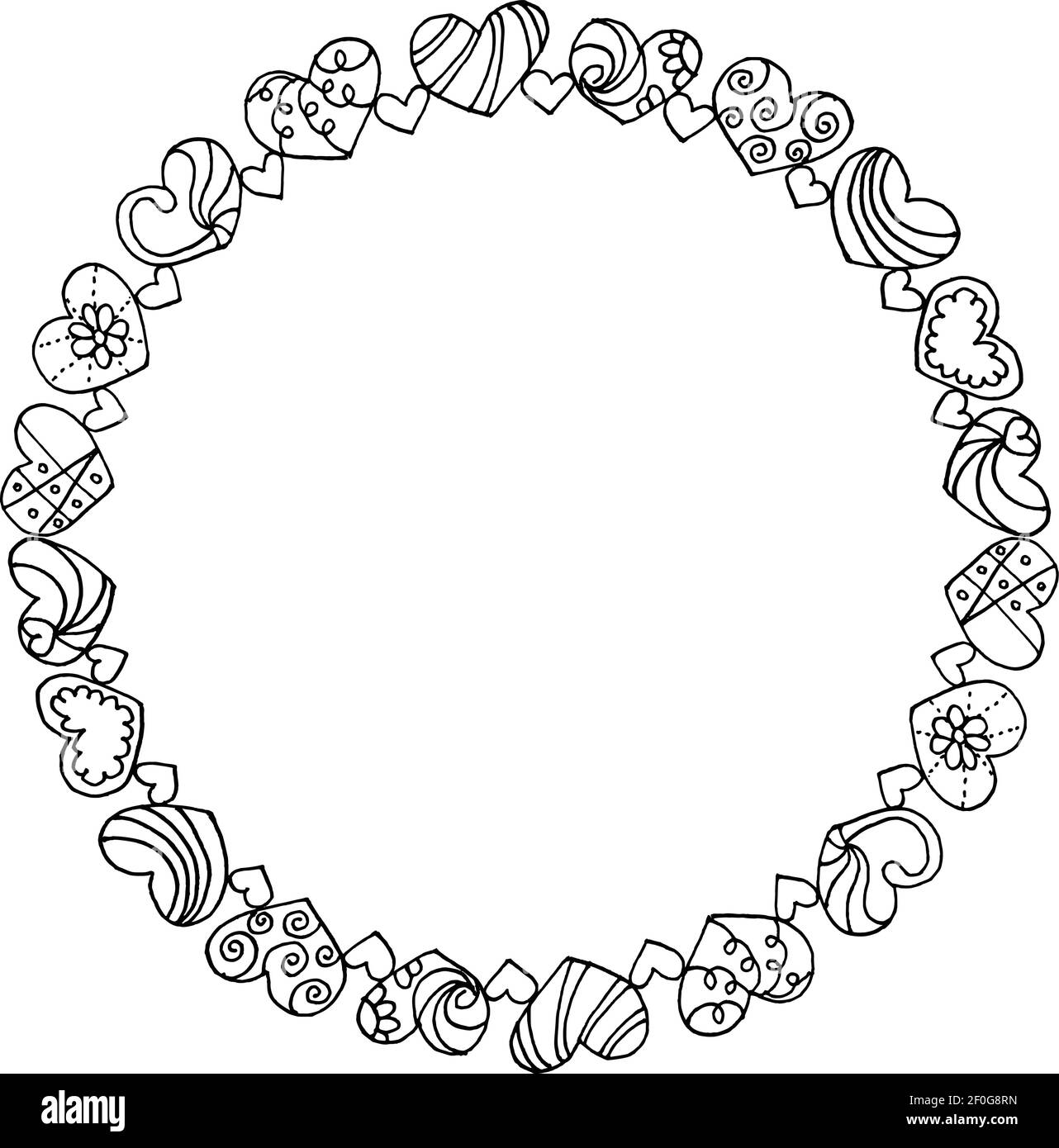 vector drawing love heart shape design border Stock Vector Image & Art ...