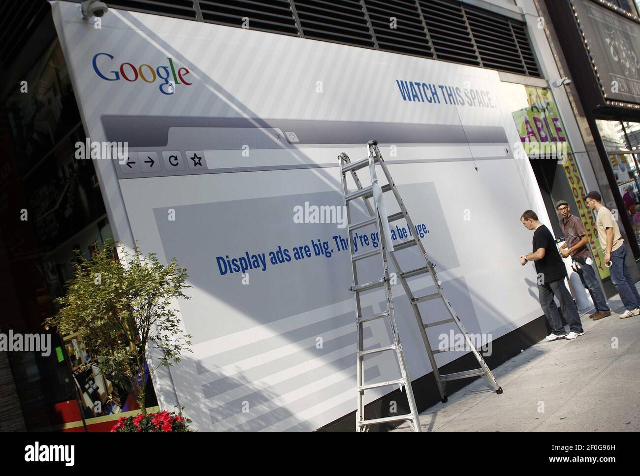 22 September 2010 - New York, NY - Workers install a new interactive ...