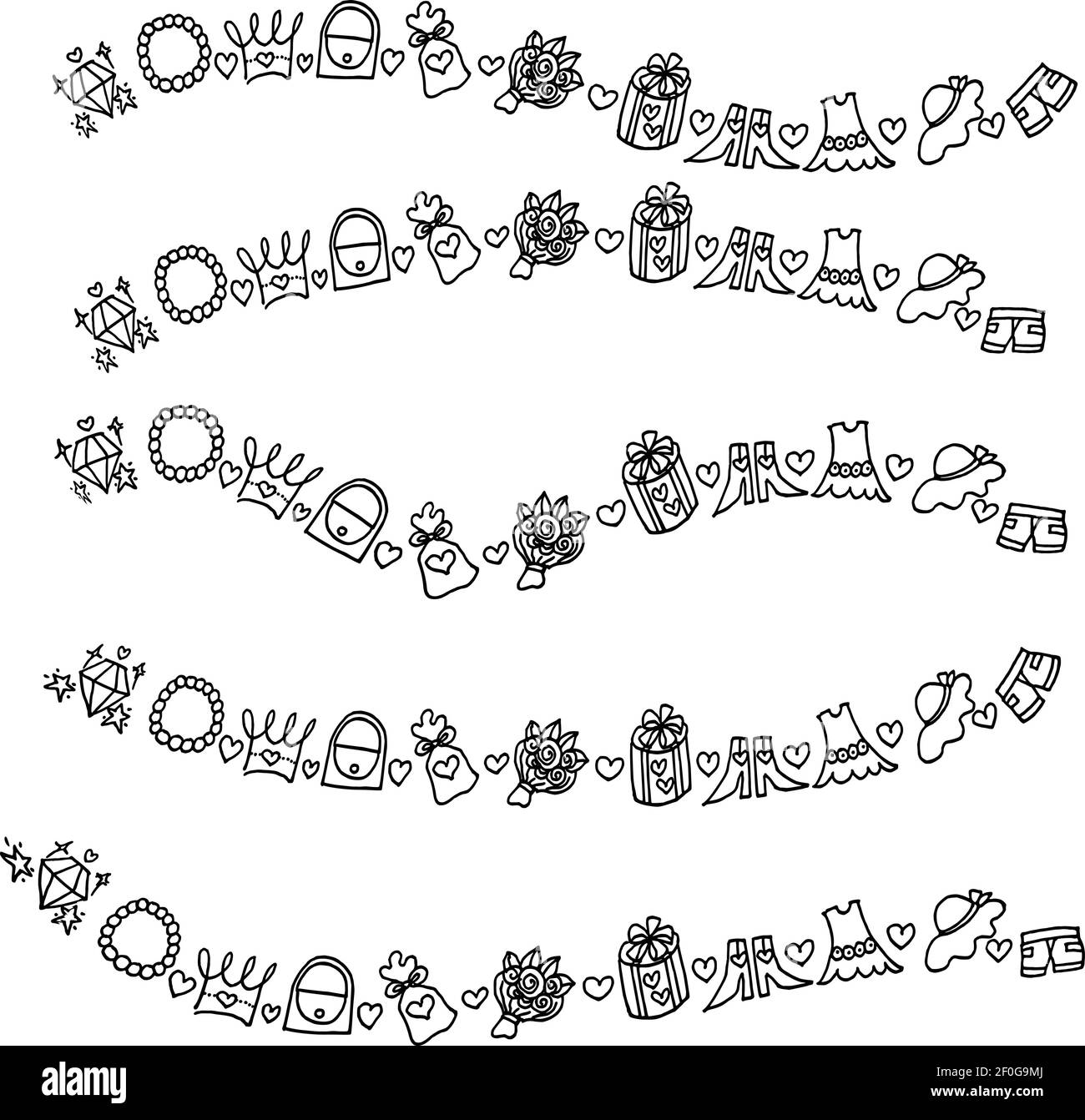 vector drawing love heart shape design border Stock Vector Image & Art ...