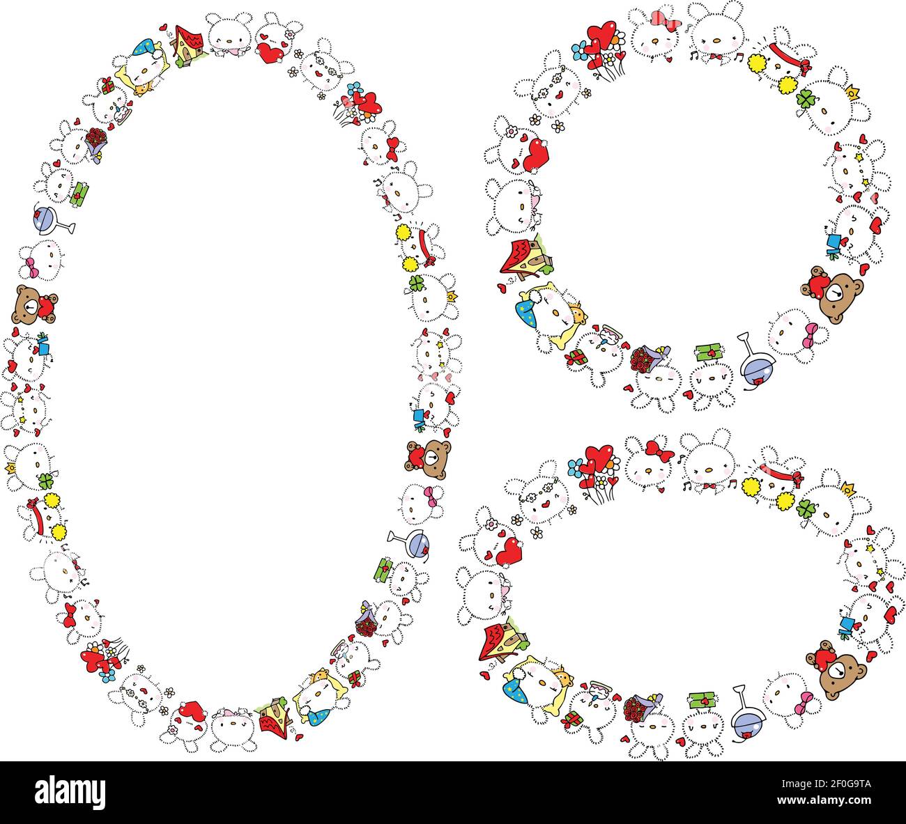 vector carton rabbit border background Stock Vector Image & Art - Alamy