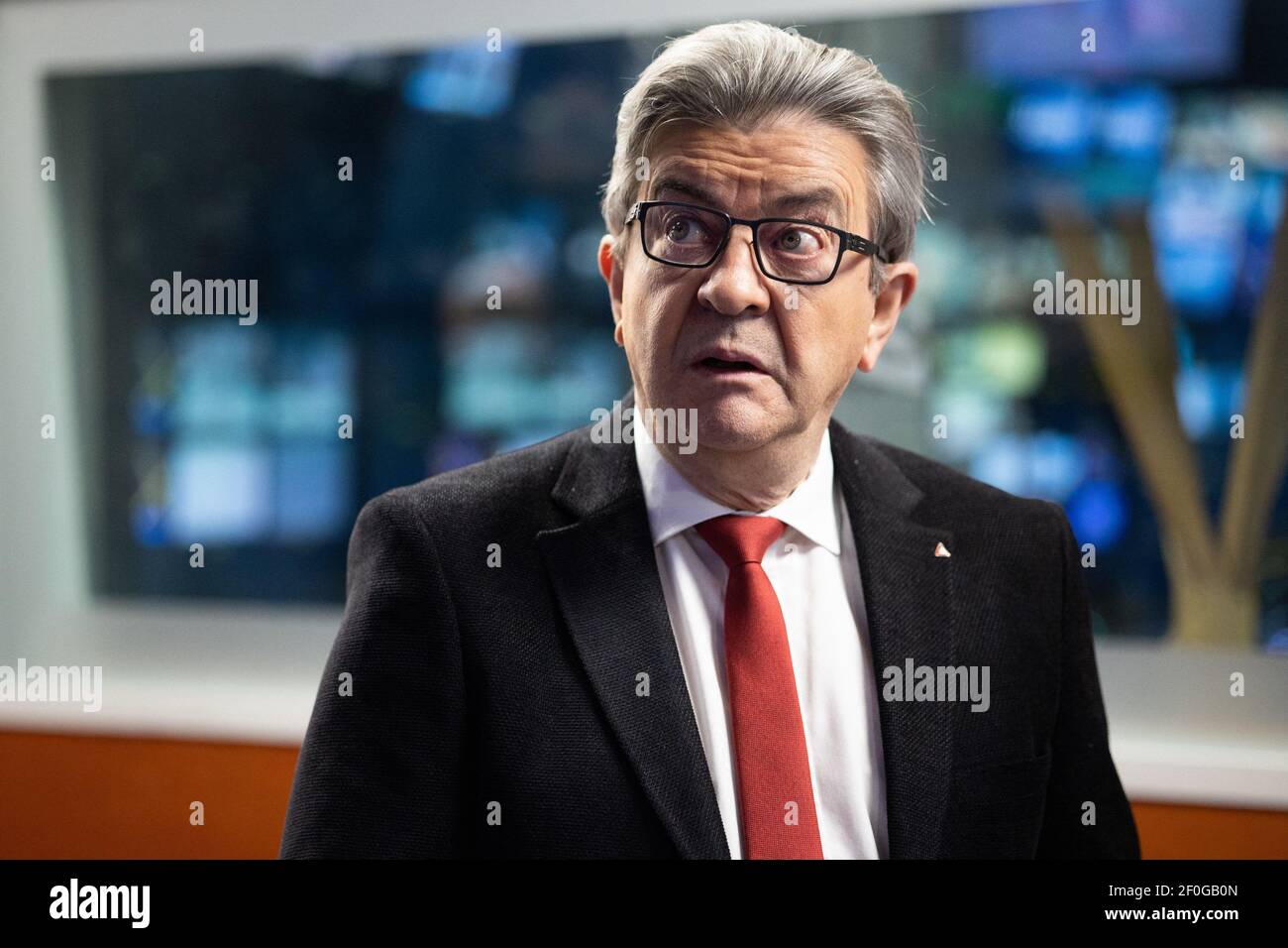 French deputy and president of La France Insoumise LFI parliamentary ...