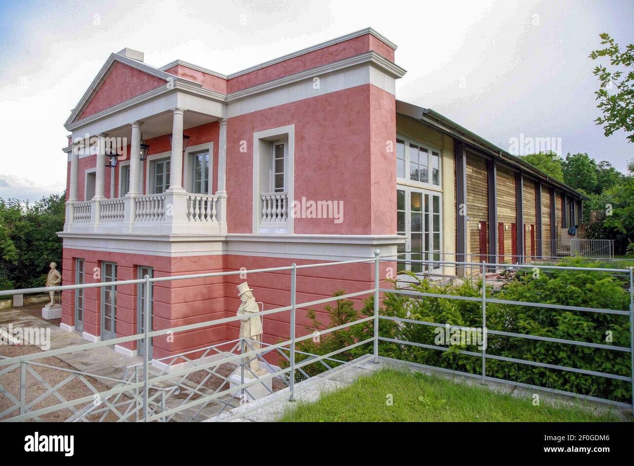 front facade, entrance and barn conversion auditorium Longborough ...