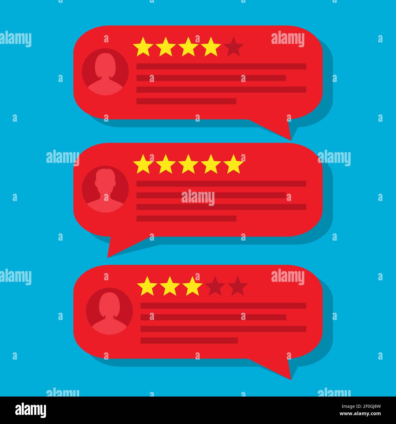 Review rating bubble speeches Stock Vector Image & Art - Alamy