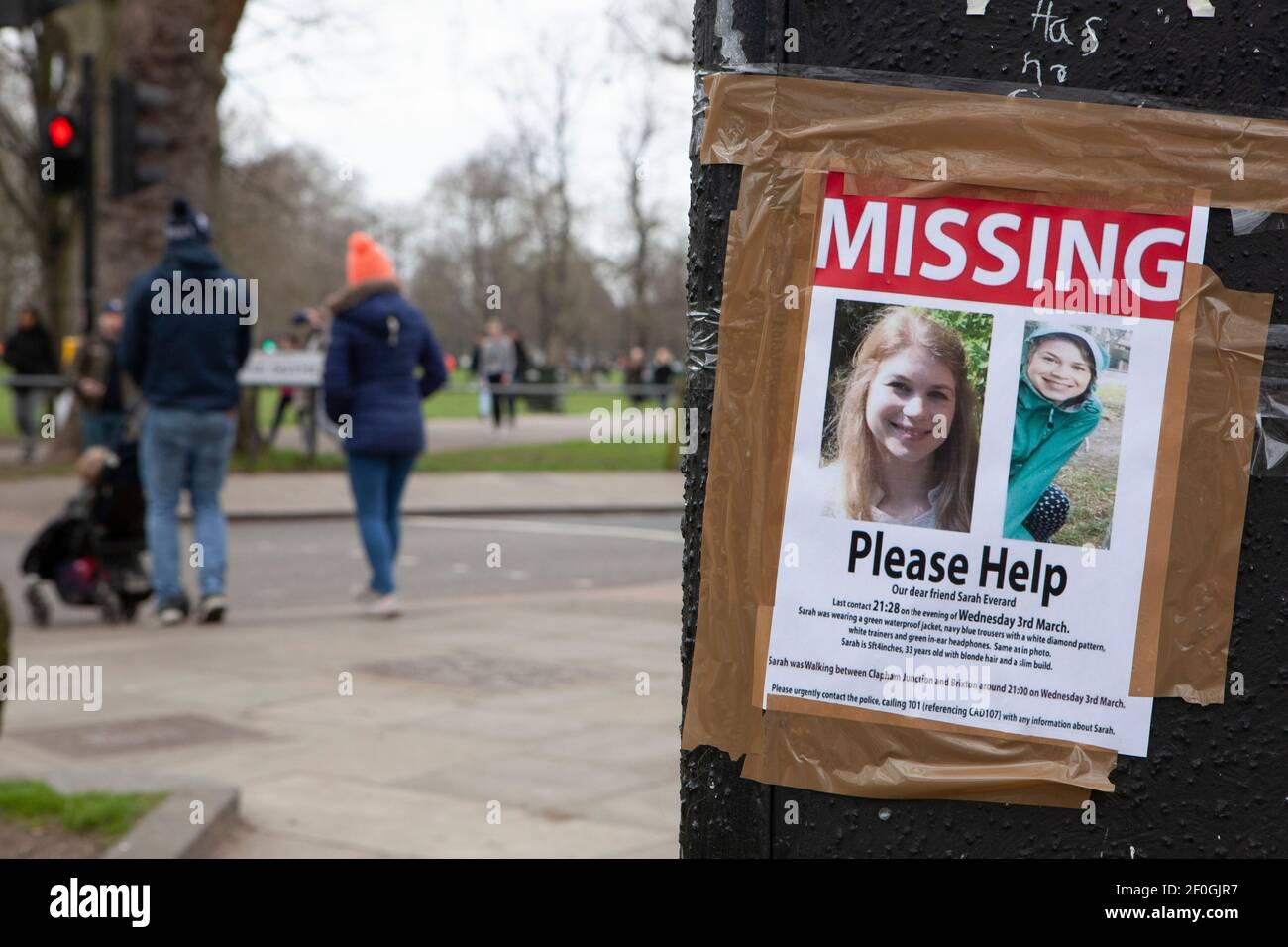 London, UK, 7 March 2021: Posters appeal for help finding missing woman ...