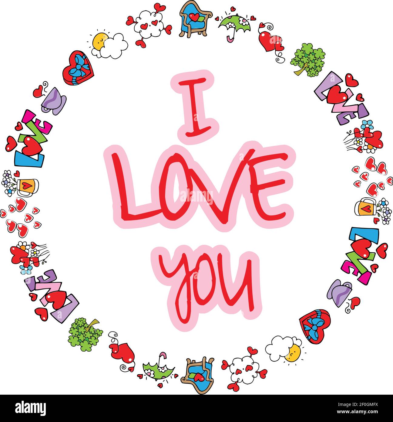 vector drawing Valentine's Day Card Stock Vector Image & Art - Alamy