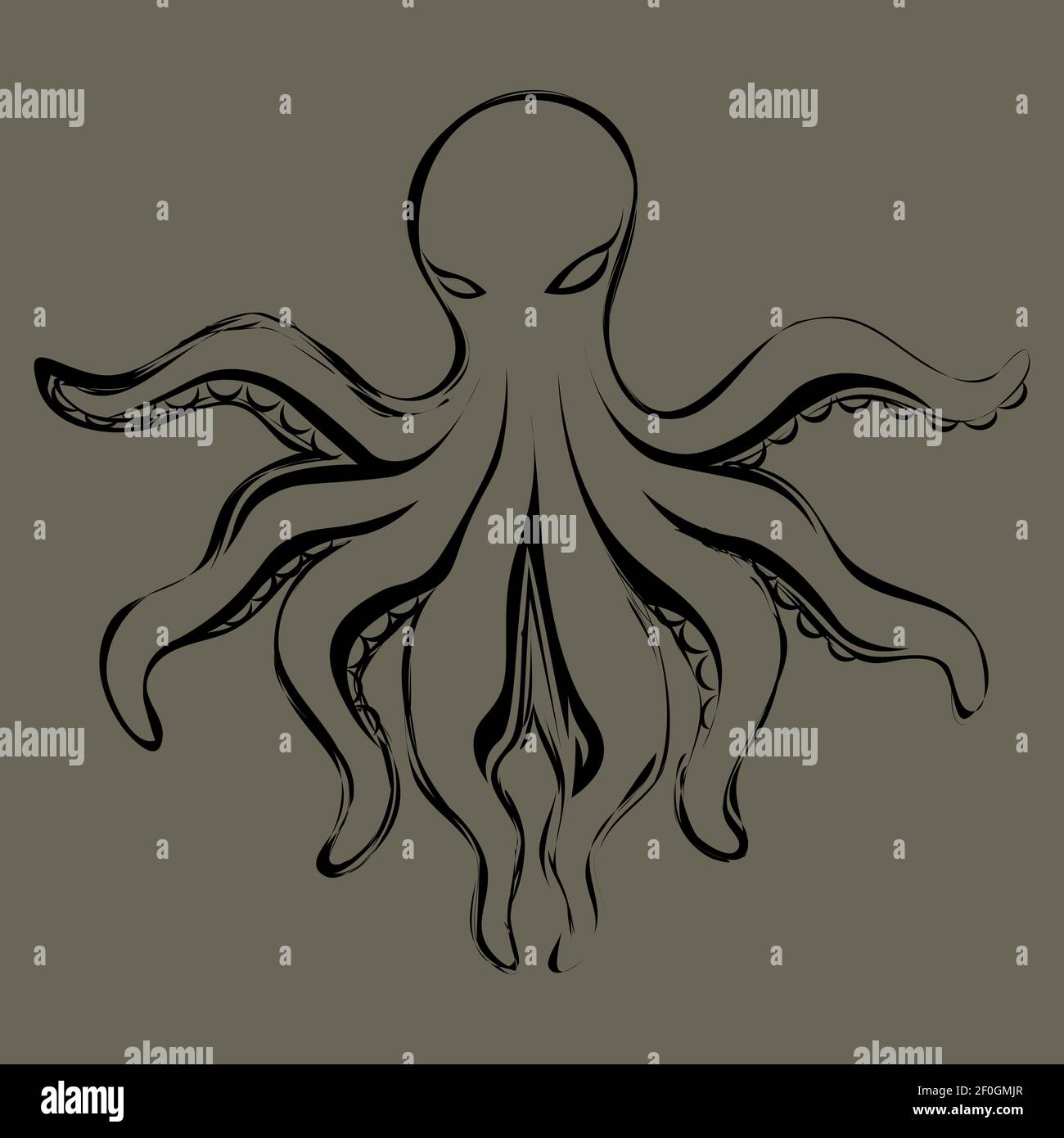 Abstract Octopus Drawing