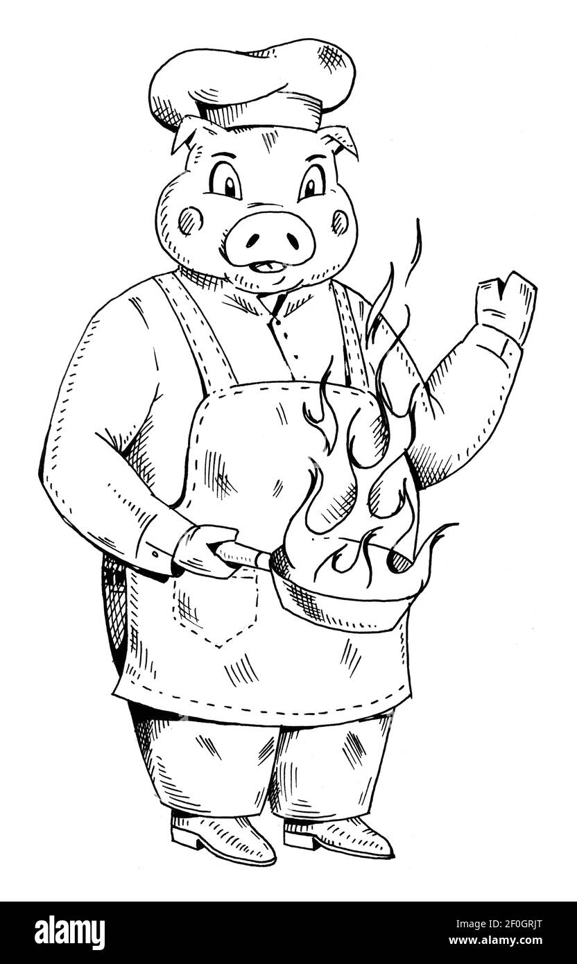 Pig colorful pork in Cut Out Stock Images & Pictures - Alamy