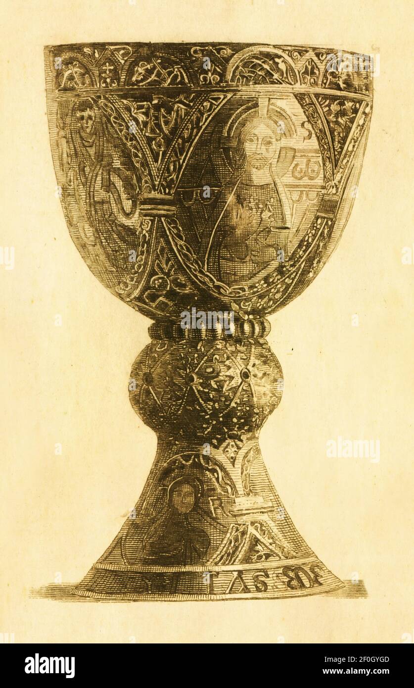 Antique illustration of the chalice of Tassilo III of Bavaria (VIII ...