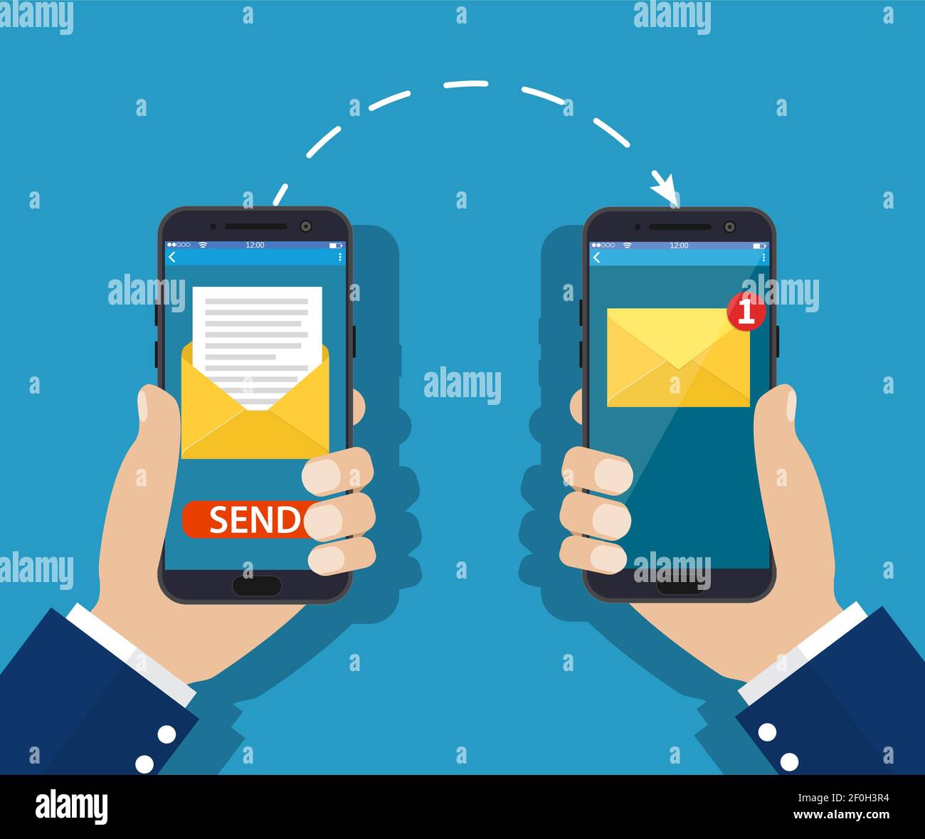 Mobile message received Stock Vector Images - Alamy