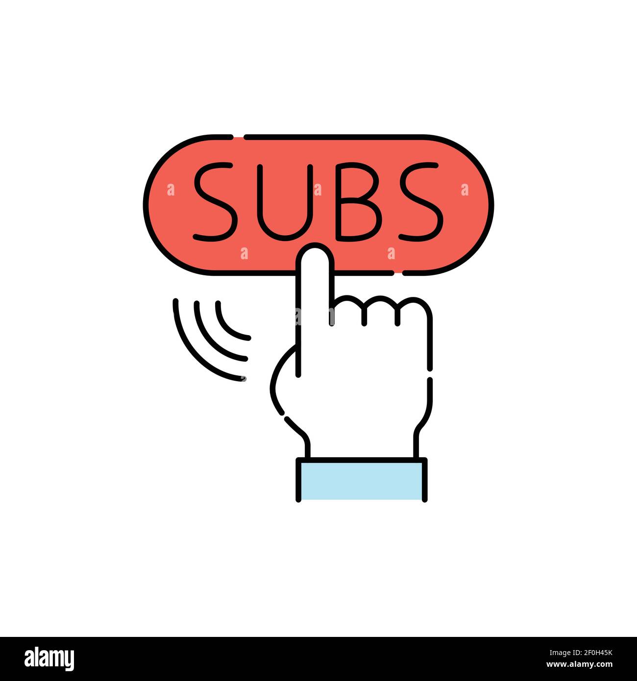 Subscribe button color line icon. Pictogram for web page, mobile app ...