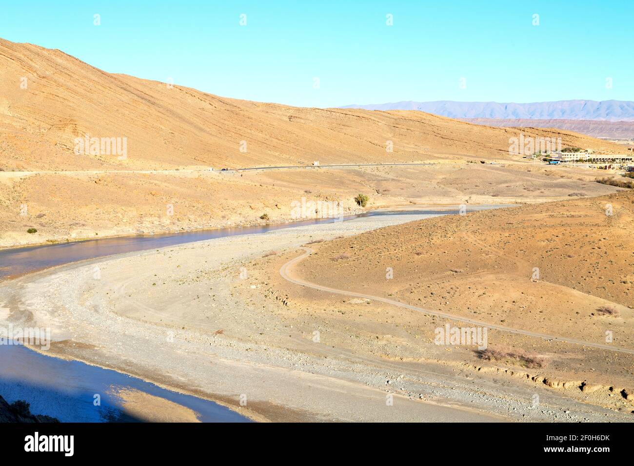 Brown bush in valley morocco river Stock Photo - Alamy