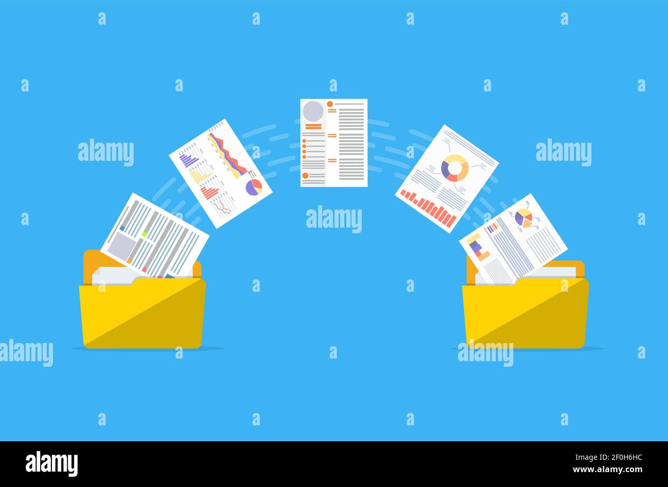 Files transfer. Documents management Stock Vector Image & Art - Alamy
