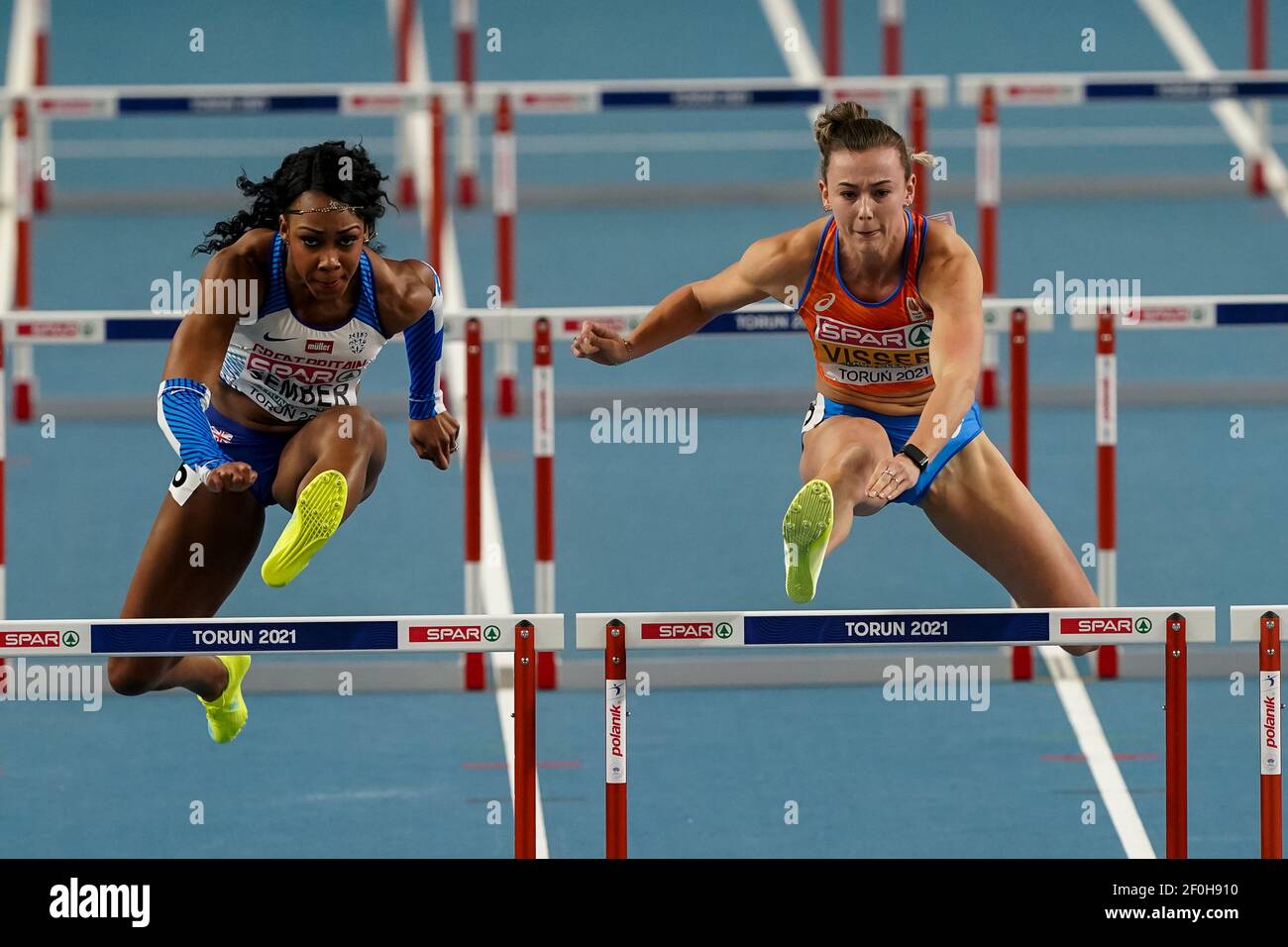 TORUN, POLAND - MARCH 7: Cynthia Sember of Great Britain and Nadine ...