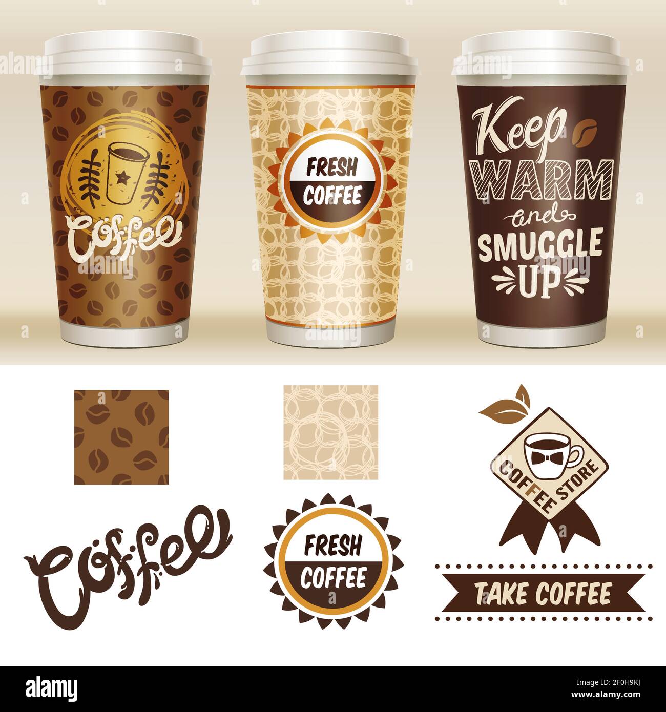 Croissant coffee spoon Stock Vector Images - Alamy