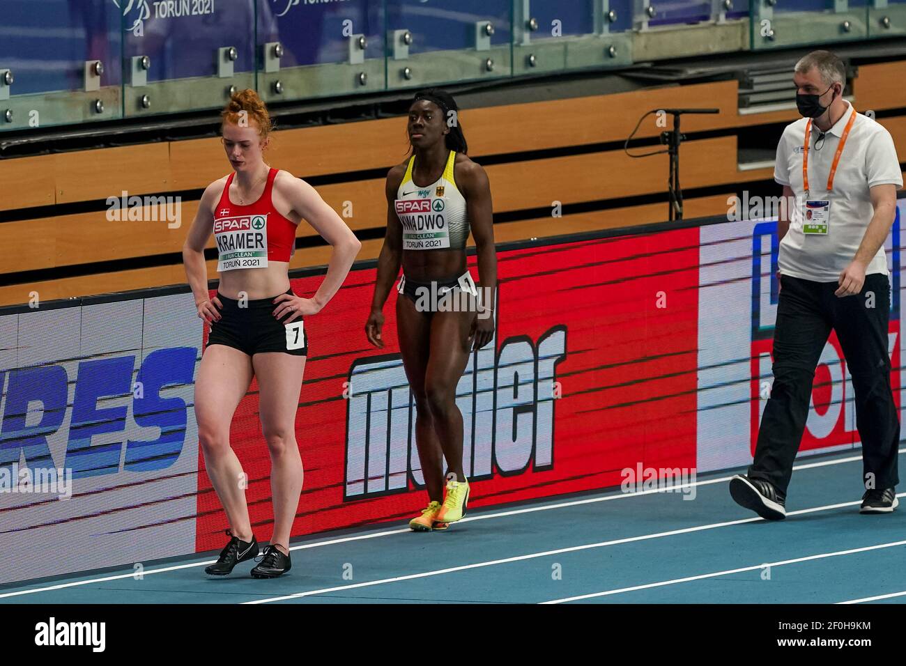 TORUN, POLAND - MARCH 7: Mathilde U.Kramer of Denmark and Yasmin Kwadwo ...