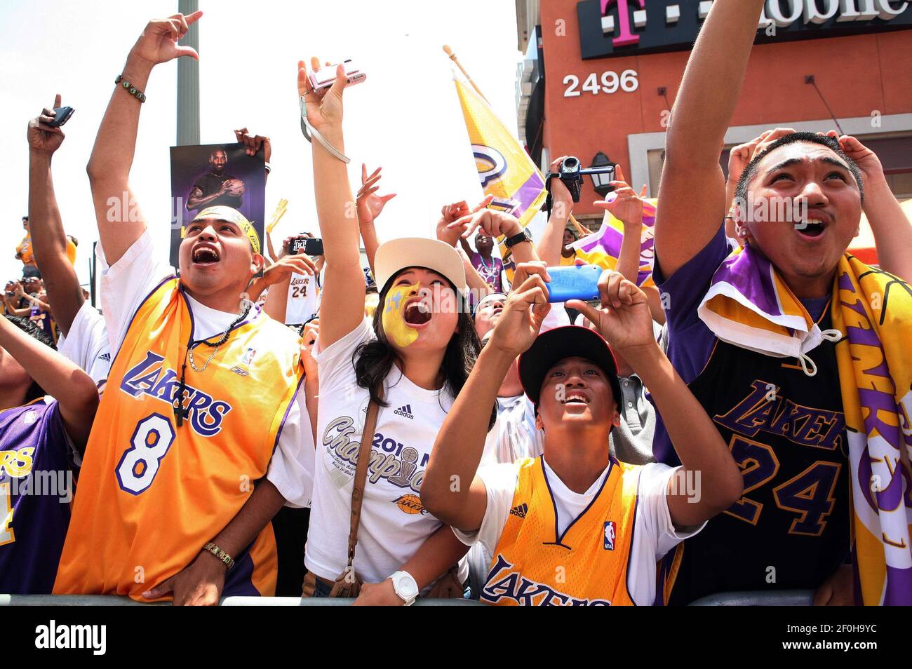 21 June 2010 - Los Angeles, California - Fans celebrate the Los Angeles ...