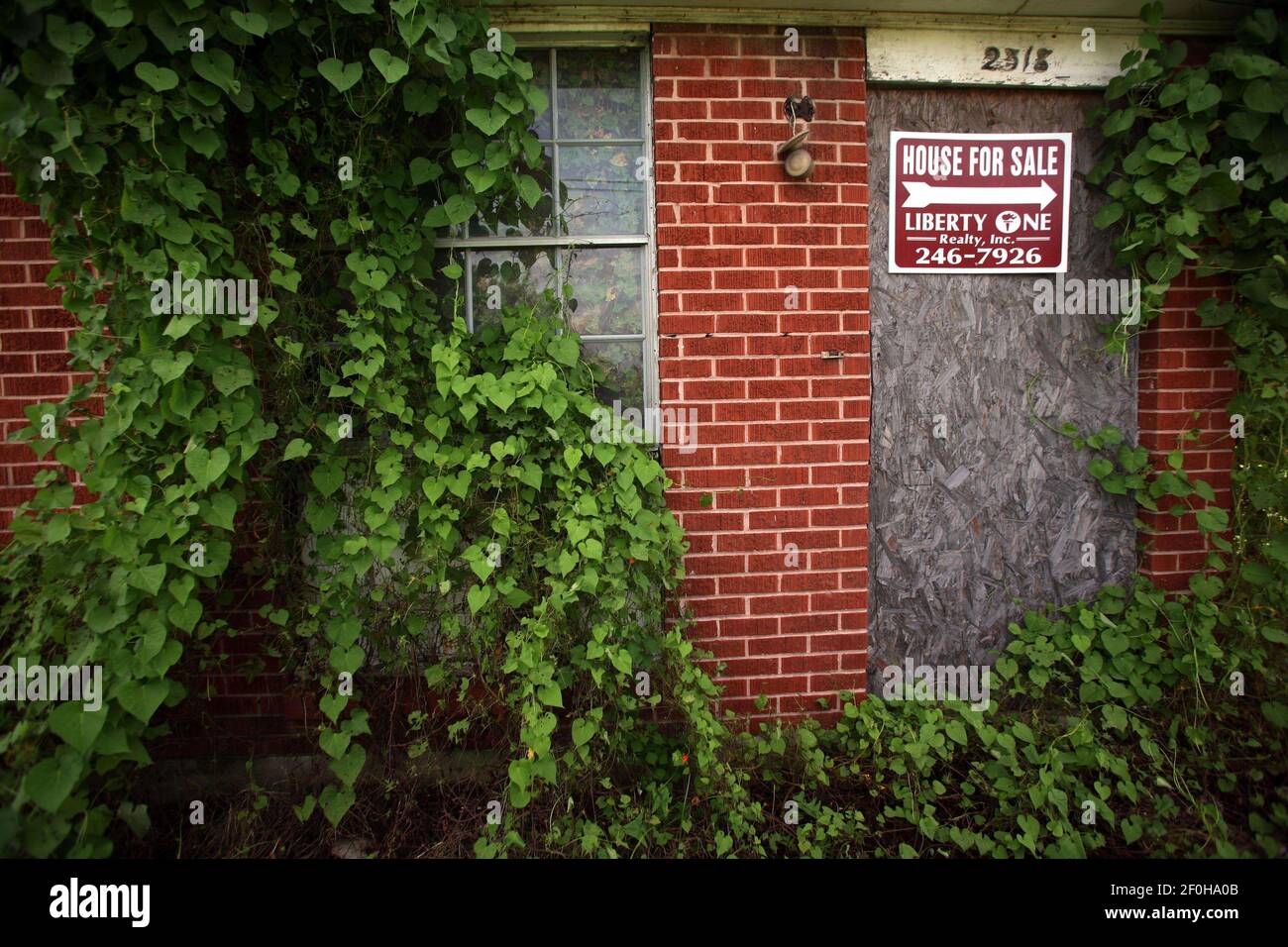 27 August 2010. New Orleans, Louisiana, USA. Signs of Blight. Lower 9th ...