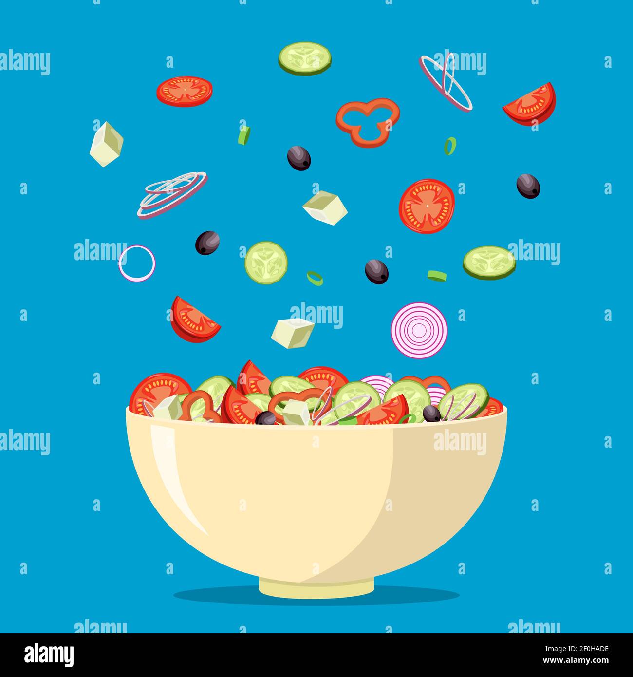 Tasty vitamin salad bowl Stock Vector Images - Alamy