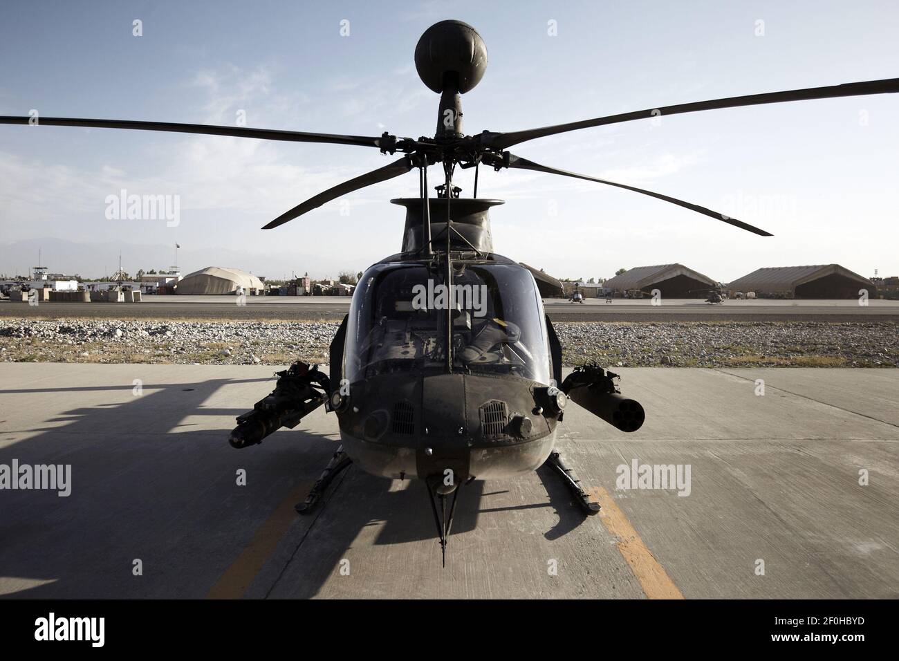 29 June 2012 - Jalalabad, Afghanistan - A Kiowa helicopter sits on the ...