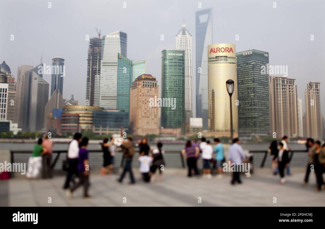 Daily life in Shanghai with the skyline of Shanghai. (Photo by Robin ...