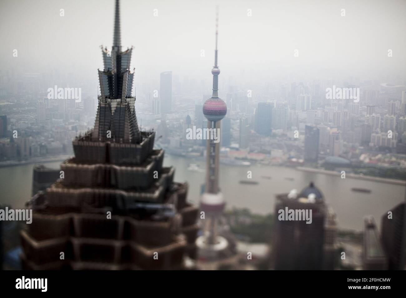 Daily life in Shanghai with the skyline of Shanghai. (Photo by Robin ...