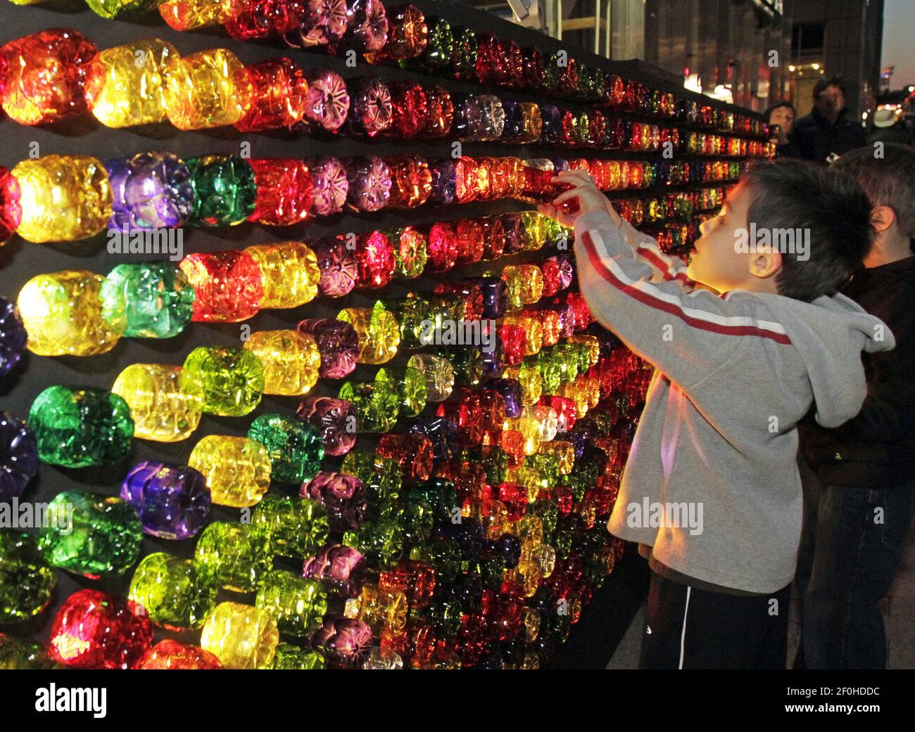 Jackson Hal, 7, from Apex, North Carolina, plays with the Light Up the ...