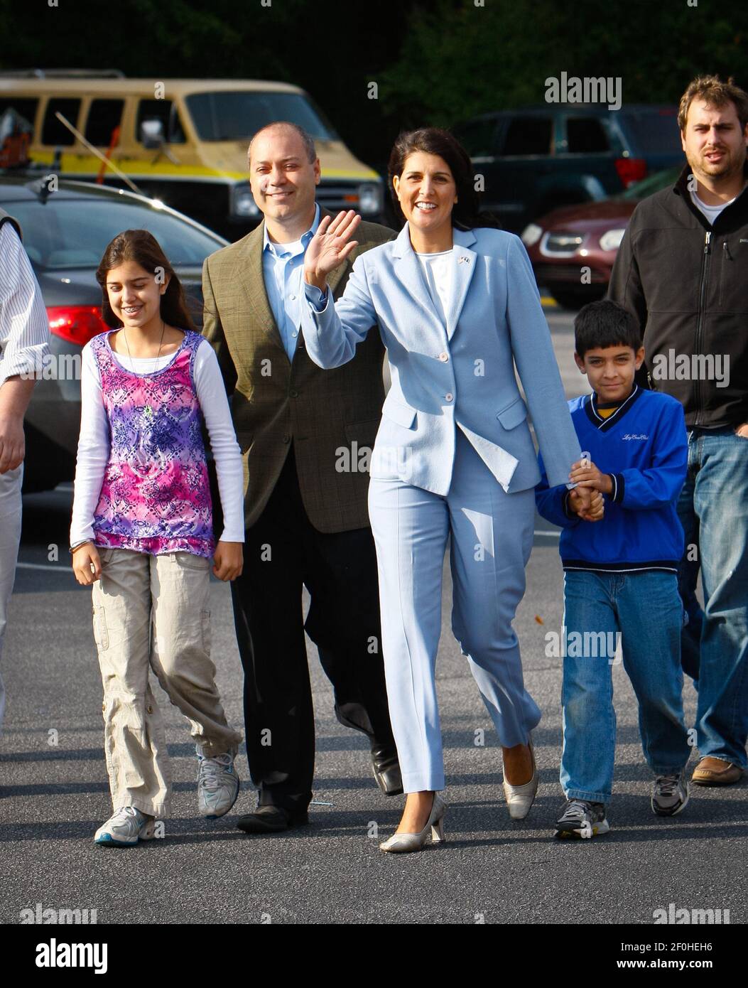 Nikki Haley, Republican candidate for governor, and her husband ...